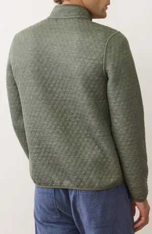 Marine Layer Corbet Reversible Quilted Sweatshirt - Oatmeal/olive