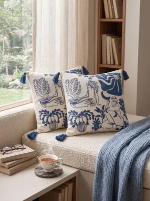 GAURI KOHLI Sialkot Throw Pillow Cover - Multicolred