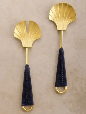 GAURI KOHLI Vitali Salad Servers - Gold
