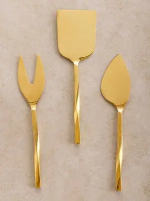 GAURI KOHLI Oslo Cheese Knives - Gold