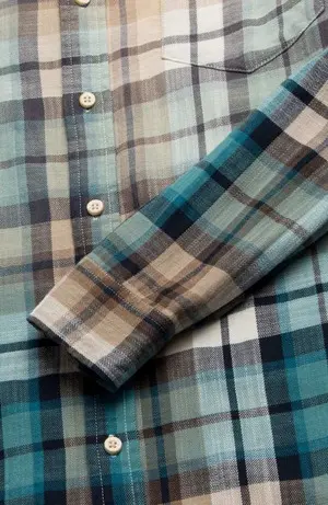 SURFSIDE SUPPLY CO. Brian Ombre Plaid Shirt - Green Combo
