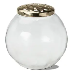TAG Large Glass Flower Frog Orb Decorative Novelty Vase - Clear
