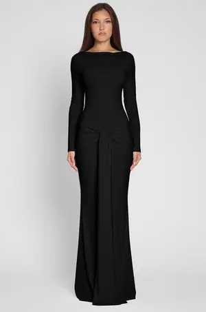 LEAU Knot Maxi Dress - Black