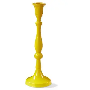 TAG Zahra Large Taper Candle Holder Aluminum Everyday Decor - Yellow