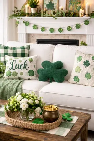 C&F HOME Clover Shaped St. Patrick's Day Hooked Accent Throw Pillow 18" X 20