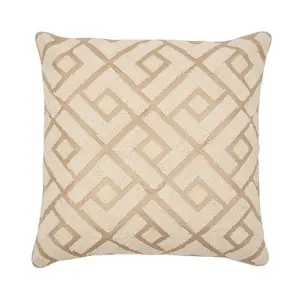 ELISABETH YORK Junia Geometric Diamond Natural Tan Cotton Decor Throw Pillow - Brown