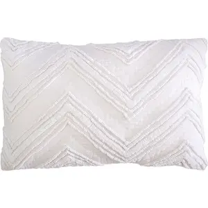 ELISABETH YORK Candlewick Dove Embroidered Accent Pillow Decor - White