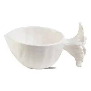 TAG Ceramic Beet Serving Bowl For Everyday Use - White
