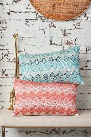 Carol & Frank Darla Woven Geometric Diamond Cotton Decorative Throw Pillow