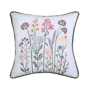 C&F HOME Botanical Garden Flowers Cotton Blend Mini Spring Accent Pillow 12" X 12