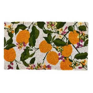 TAG Lemoncello Coir Mat Rectangle Indoor Outdoor Welcome Mat - Yellow