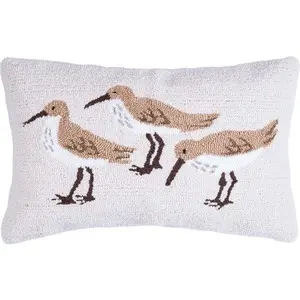 C&F HOME Sandpiper Trio Hooked Accent Pillow 14" X 22 - Brown