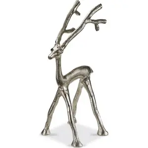 TAG Small Cast Aluminum Reindeer Figurine Holiday Decor - Metallic Silver