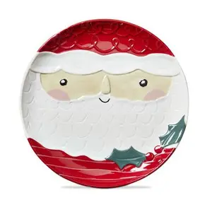 TAG Santa Platter Multicolor Ceramic Serving For Christmas - Multicolored