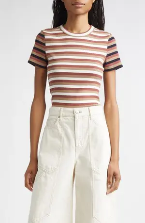 Veronica Beard Pruitt Stripe Rib T-shirt
