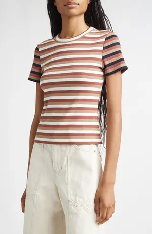 Veronica Beard Pruitt Stripe Rib T-shirt