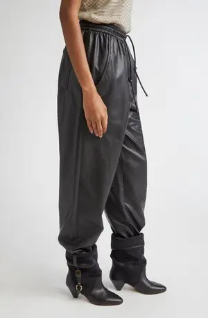 Isabel Marant Étoile Nereane Faux Leather Drawstring Pants