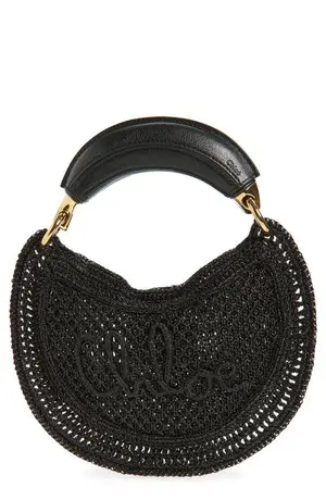Chloé Raffia Hobo Bag - Black