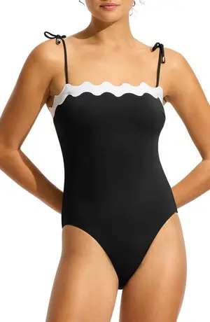 Seafolly Rickrack One-piece Swimsuit - Black