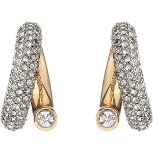 Demarson Monroe Pavé Hoop Earrings - Gold/pave