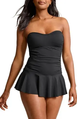 Tommy Bahama Upf 50+ Skirted One-piece Swimsuit - Black