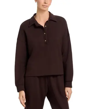 Velvet By Graham & Spencer Marian Polo Sweatshirt - Chocolate