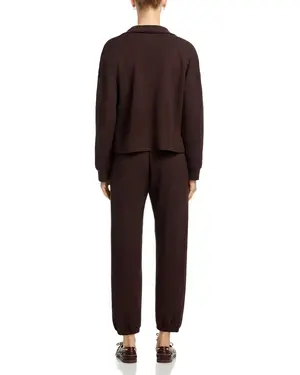 Velvet By Graham & Spencer Marian Polo Sweatshirt - Chocolate