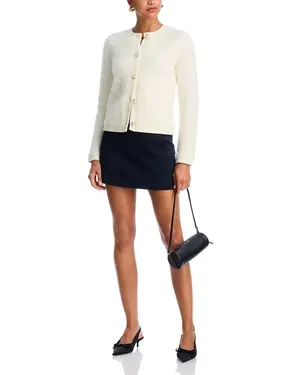 Aqua Brushed Pearl Button Cardigan