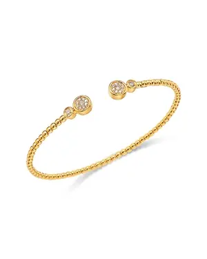 Bloomingdale'S Diamond And 14k Yellow Beaded Cuff Bracelet - Gold