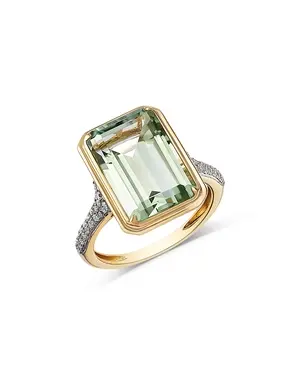 Bloomingdale'S Fine Prasiolite & Diamond Ring - Gold