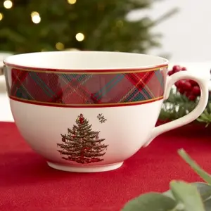 SPODE Christmas Tree Tartan Jumbo Cup