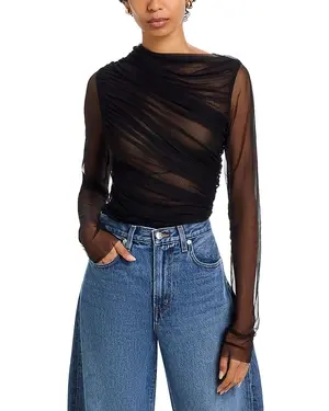 FRAME The Draped Top - Black