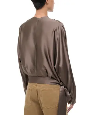 Staud Phoebe Silk Stretch Top - Truffle