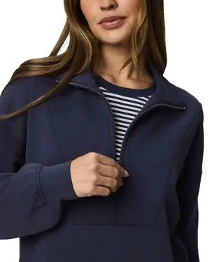 Splendid Scubasoft Quarter Zip Sweatshirt - Navy