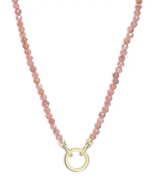 ZOE LEV 14k Yellow Gold Rhodochrosite Charm Pendant Necklace - Pink/gold