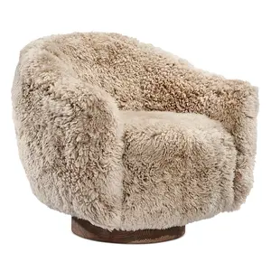INTERLUDE HOME Simone Swivel Chair - Lambskin
