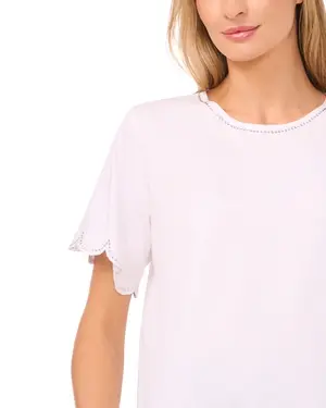 CECE DUPRAZ Embellished Top - Ultra White
