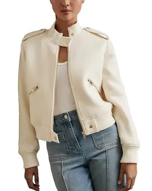 REISS Cleo Wool Bomber Jacket