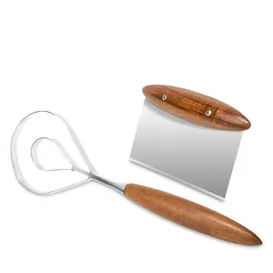 NAMBE Breaking Bread Bench Scraper & Whisk, Set Of Two - Brown