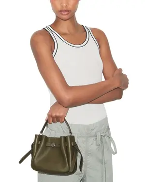 Tory Burch Romy Mini Leather Bucket Bag - Leccio