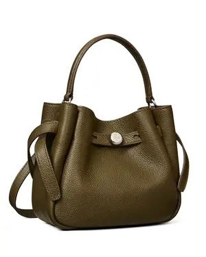 Tory Burch Romy Mini Leather Bucket Bag - Leccio