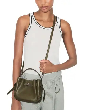 Tory Burch Romy Mini Leather Bucket Bag - Leccio