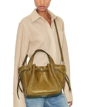 Tory Burch Romy Croc Leather Small Tote