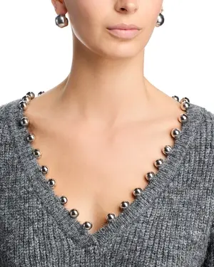 Blanknyc Metallic Trim Sweater - Silver Lining