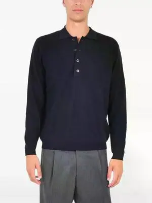 LOW BRAND Long-sleeve Polo Shirt - Blue