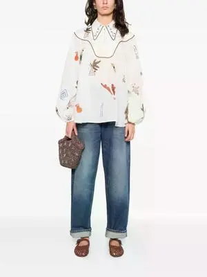 ALEMAIS Mina Collar Graphic Blouse