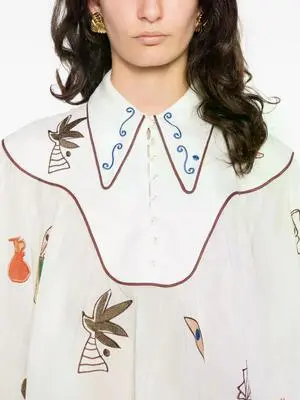 ALEMAIS Mina Collar Graphic Blouse