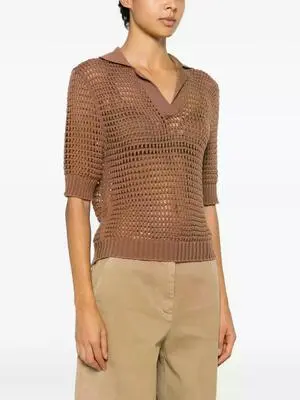 Liviana Conti Open-knit Collared Sweater