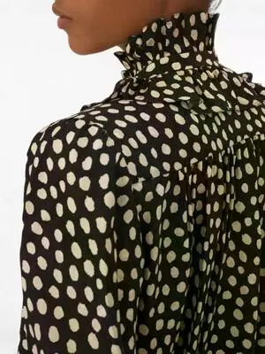 Chloé Ruffled Polka-dot Blouse - Black