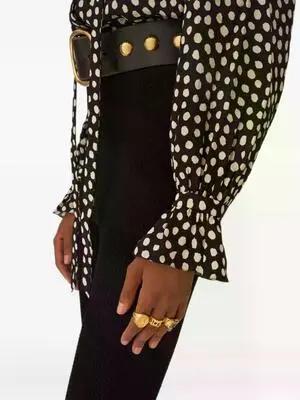 Chloé Ruffled Polka-dot Blouse - Black